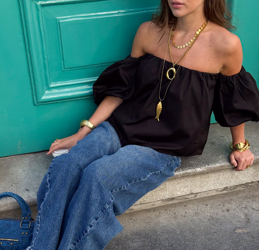 Catwalk Off Shoulder Top Zwart