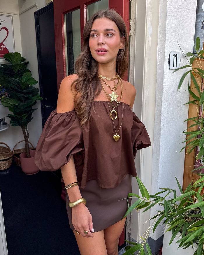 Catwalk Off Shoulder Top Bruin